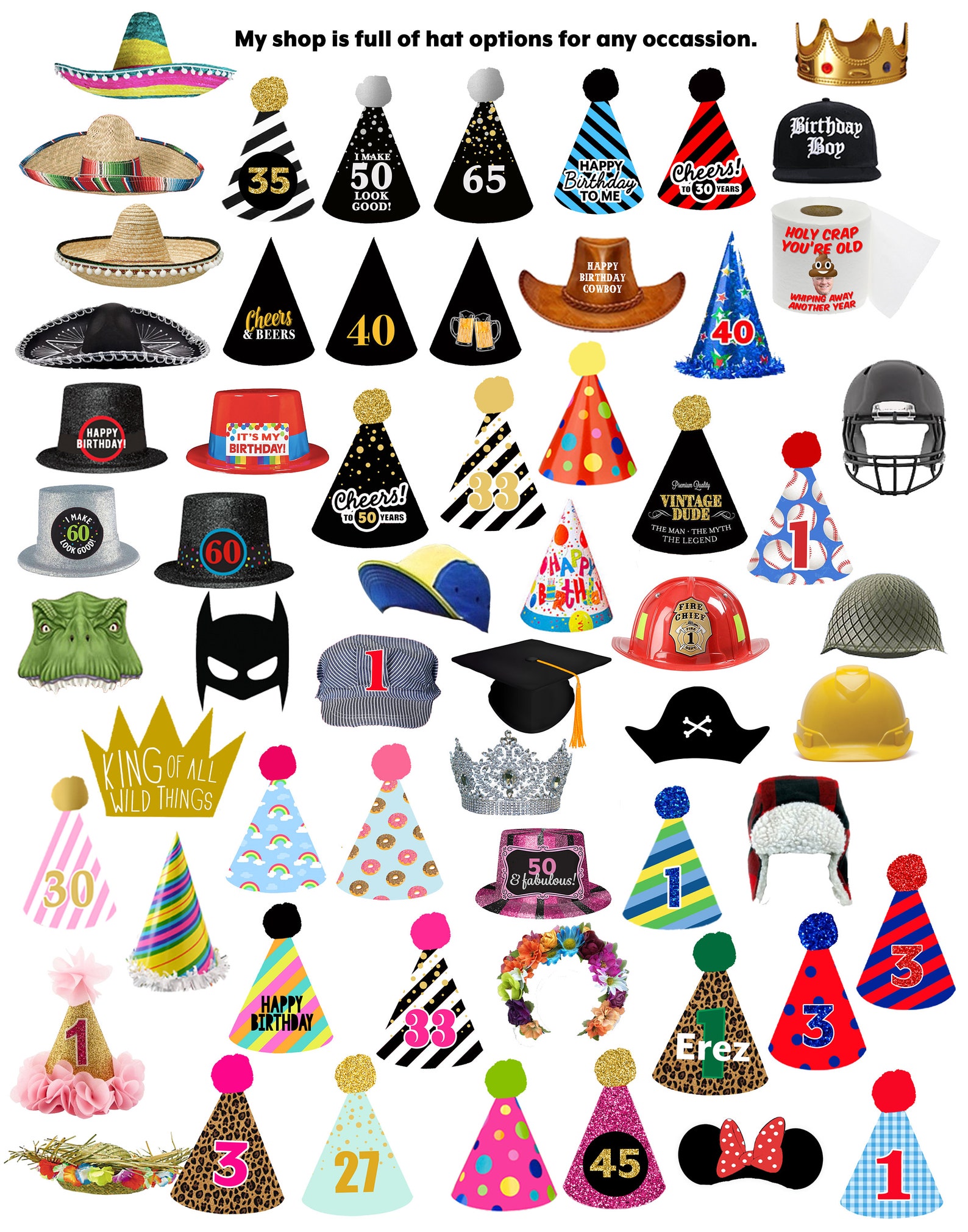 Personalized Face Sombrero Cupcake Toppers Mexican Sombrero | Etsy