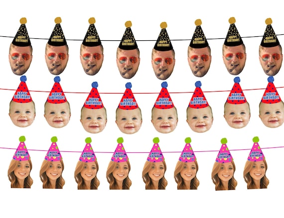 Happy Birthday Face Birthday Banners Happy Birthday Face - Etsy