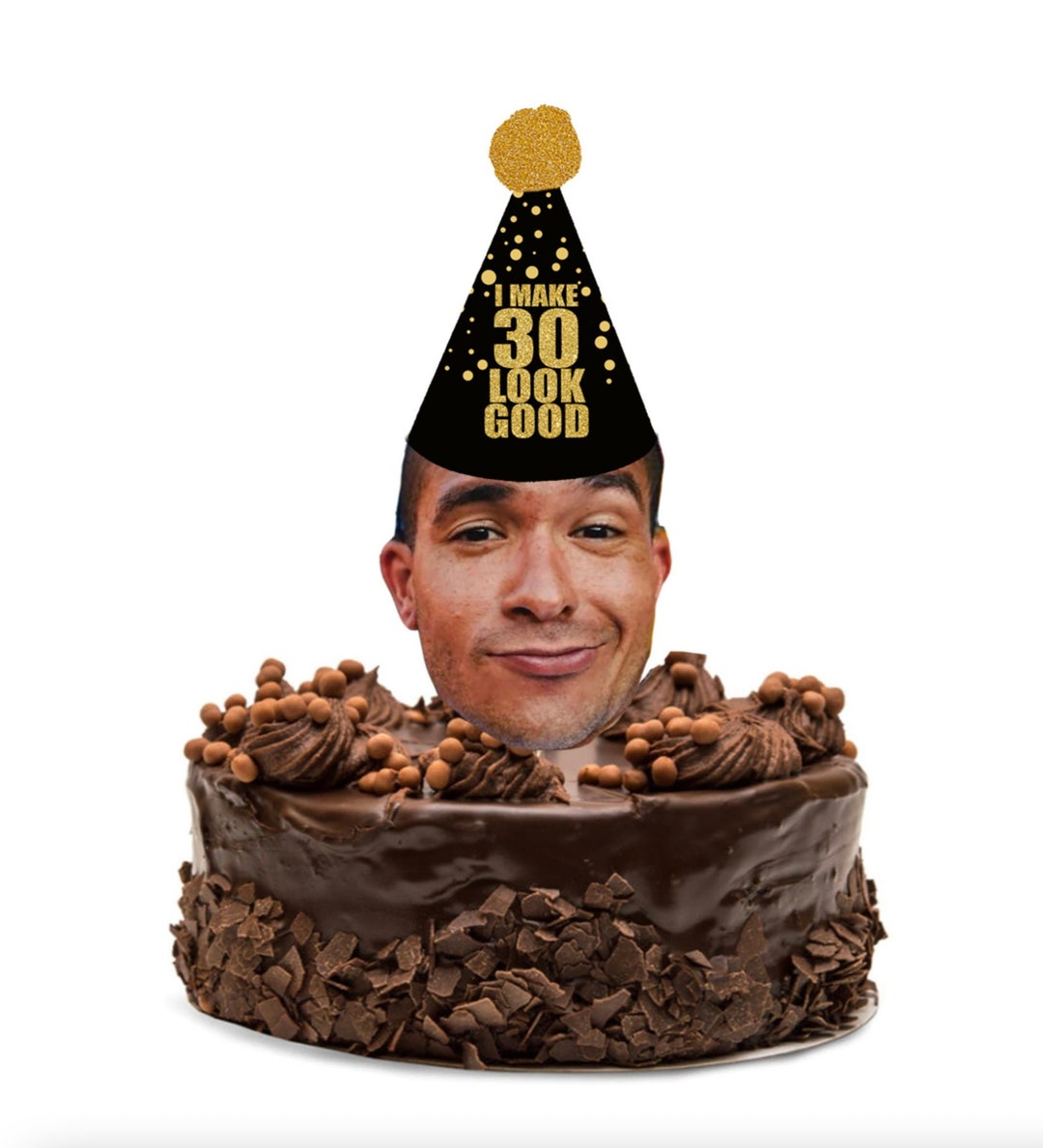 Personalized Face Cake Topper (30th, 40th, 50th, 60th, 75th Birthday ...