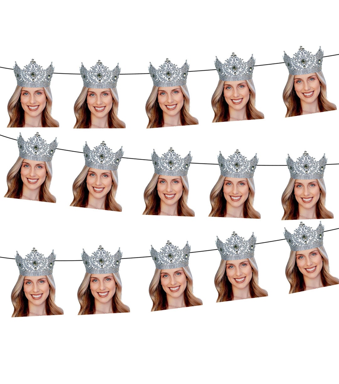 Crown Face Birthday Banners, Queen Face Banner, Photo Banners, Birthday ...