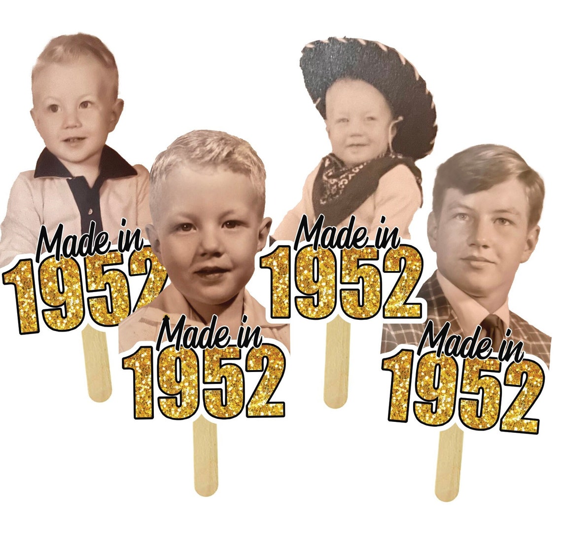 Made in 1952 Face Stick Made in Year Face on a Stick Prop - Etsy