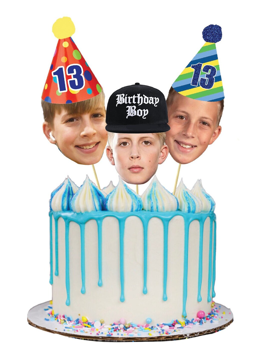 Personalized Face Cake Toppers (30th, 40th, 50th, 60th, 75th Birthday ...