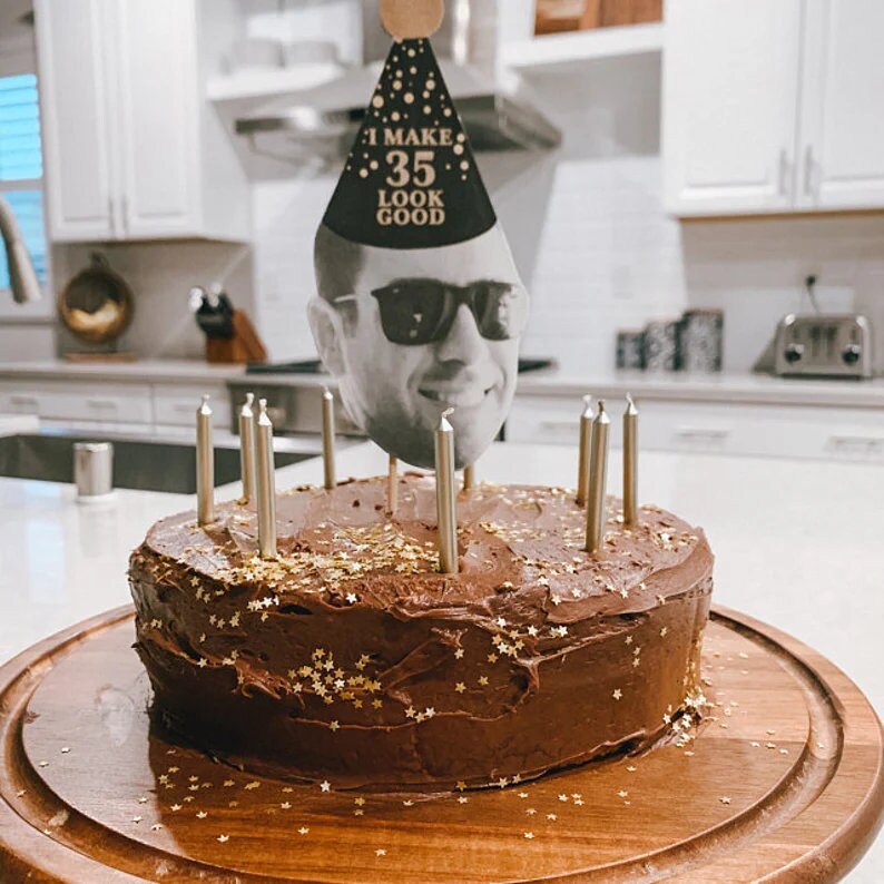 Happy Birthday Personalized Face Cake Topper 30th 40th | Etsy