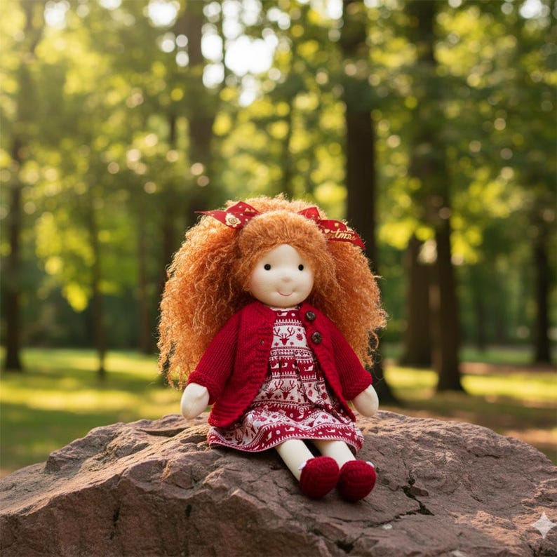 Handmade Waldorf Victoria 12" Soft Girl Rag Doll With Cute Stuffed ...