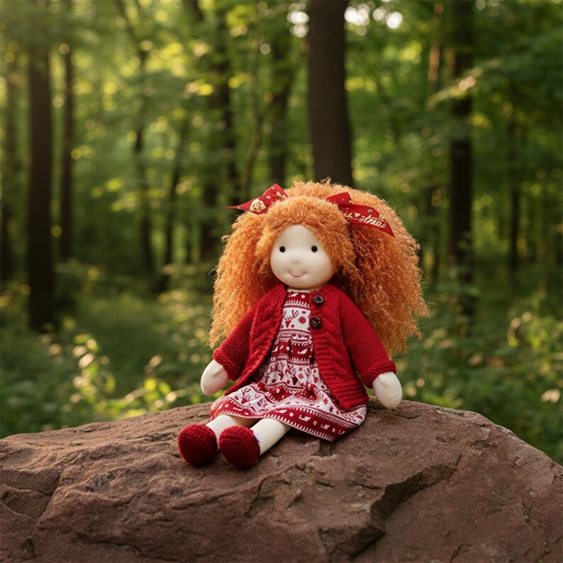 Handmade Waldorf Victoria 12" Soft Girl Rag Doll With Cute Stuffed ...