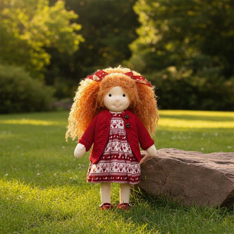 Handmade Waldorf Victoria 12" Soft Girl Rag Doll With Cute Stuffed ...