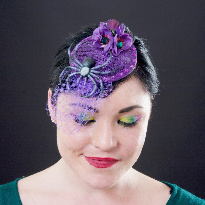 Purple Spider Elegant Halloween Fascinator - Etsy