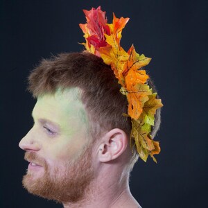 Green Man Headdress, Autumn Oak Leaf Leaf Crown - Etsy