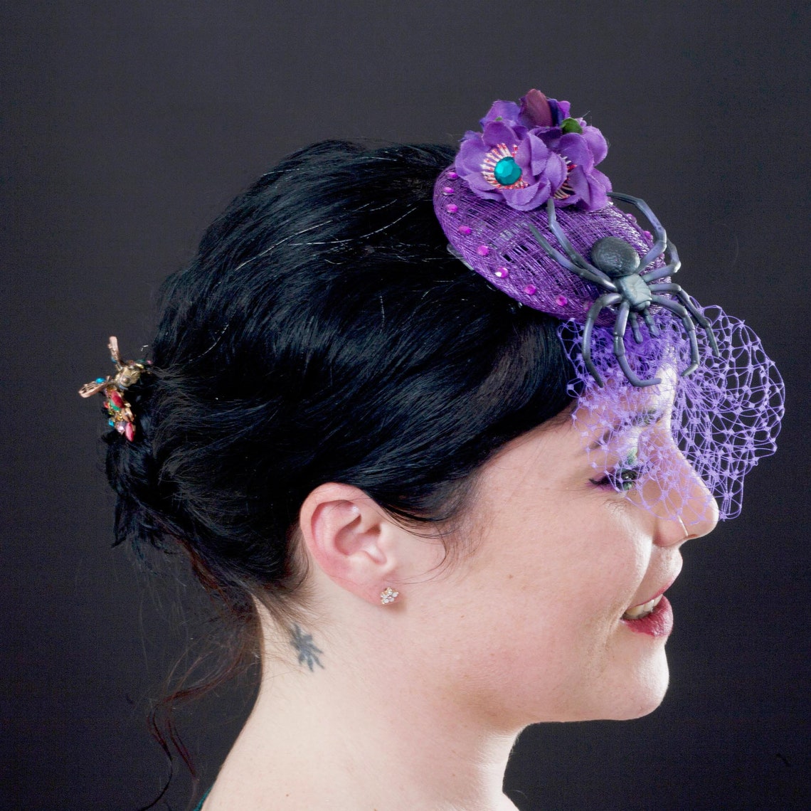 Purple Spider Elegant Halloween Fascinator - Etsy