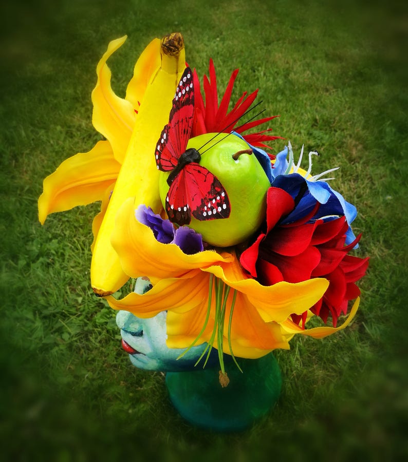 Mardi Gras Flower and Fruit Headdress - Etsy
