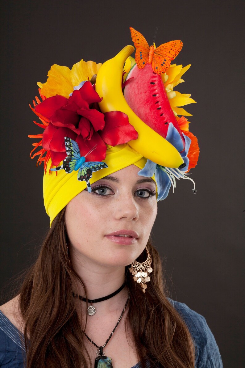 Mardi Gras Flower and Fruit Headdress - Etsy