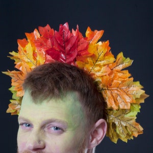 Green Man Headdress, Autumn Oak Leaf Leaf Crown - Etsy