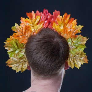 Green Man Headdress, Autumn Oak Leaf Leaf Crown - Etsy