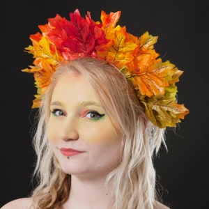 Green Man Headdress, Autumn Oak Leaf Leaf Crown - Etsy