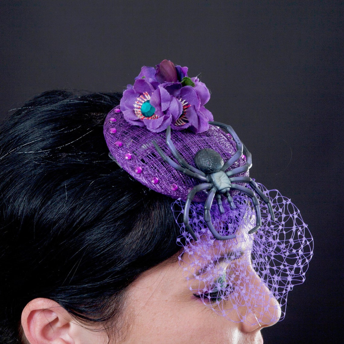 Purple Spider Elegant Halloween Fascinator - Etsy