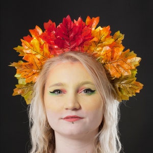 Green Man Headdress, Autumn Oak Leaf Leaf Crown - Etsy