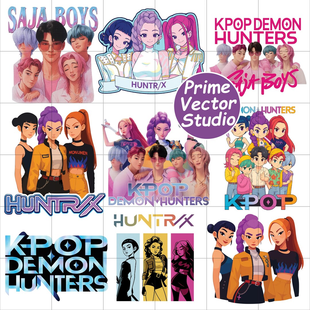 Huntrix Kpop Demon Hunters PNG, Kpop Idol Group Shirt Design, Girl ...