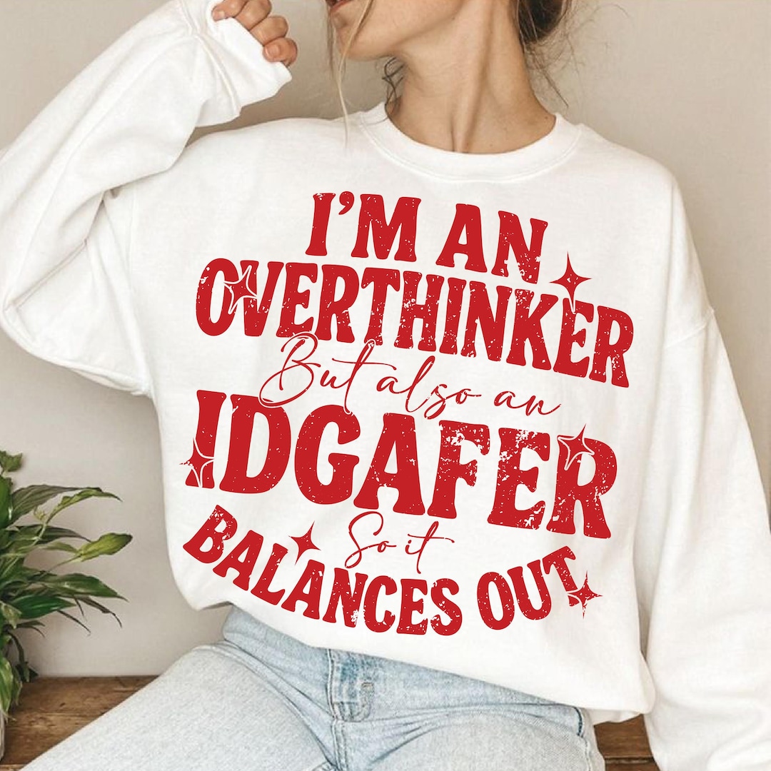 Funny Overthinker PNG: Anxiety Humor Sublimation Design (digital ...