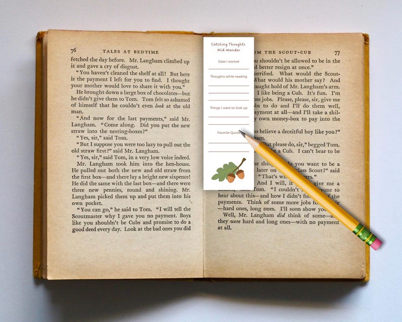 Printable Bookmarks | Write Your Thoughts While Reading | Digital ...
