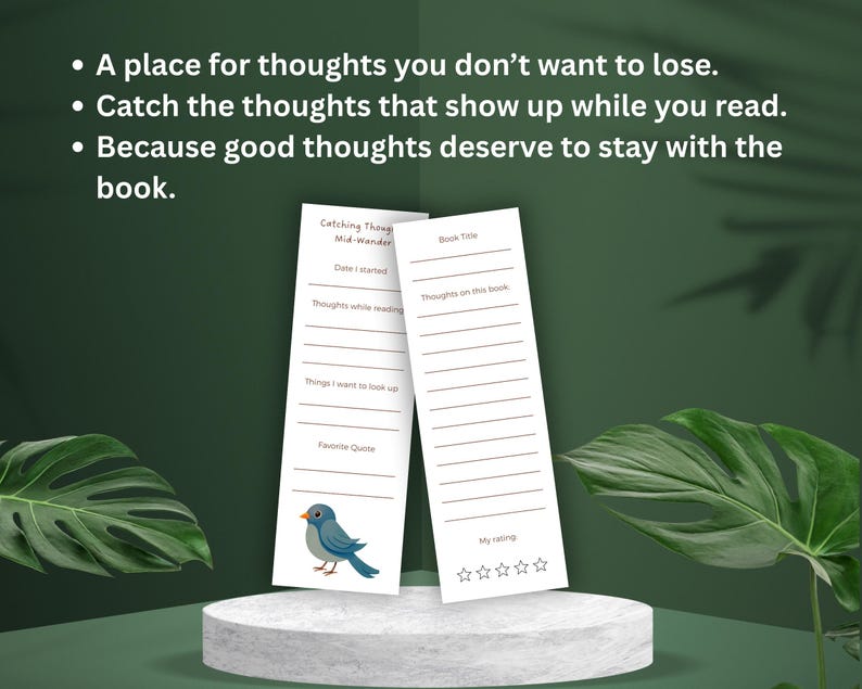 Printable Bookmarks | Write Your Thoughts While Reading | Digital ...