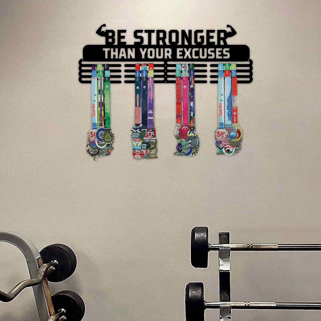 Be Stronger Than Your Excuses Medal Hanger - Personalized Sports Award ...