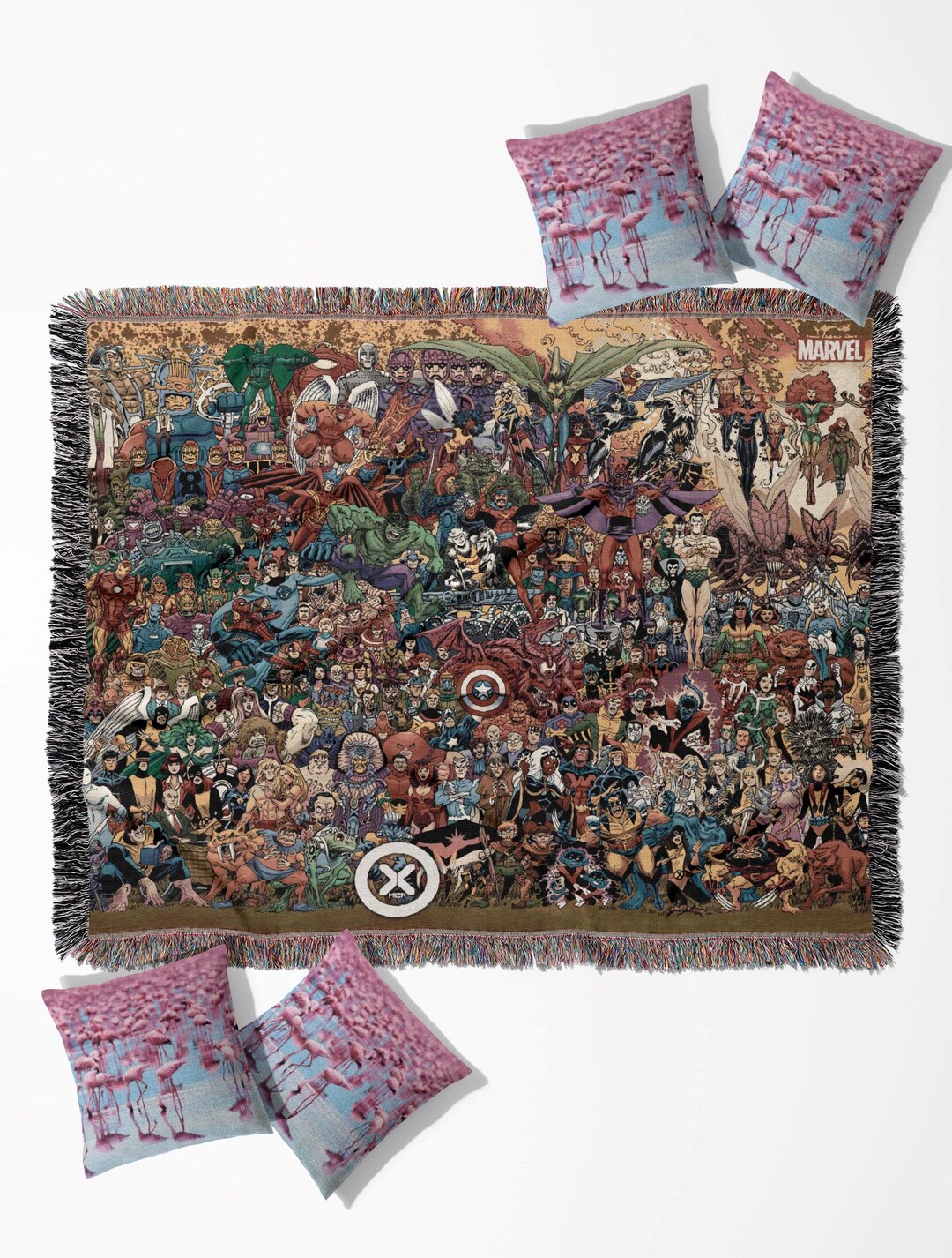 Marvel Woven Blanket, Hulk, Spiderman, Thanos, Captain America Wall ...