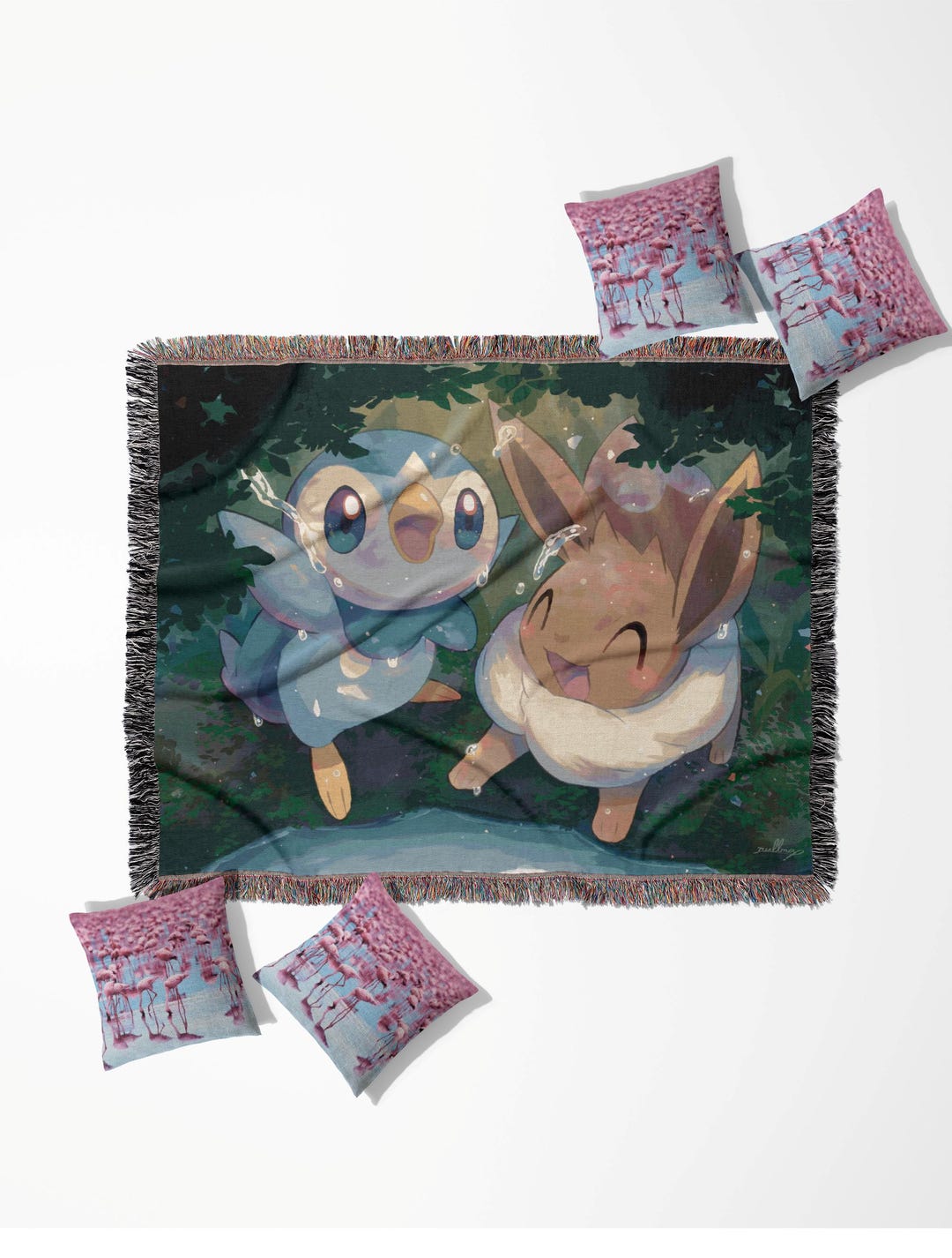 Pokemon - Piplup, Eevee Woven Blanket, Wall Tapestry, Throw - Etsy