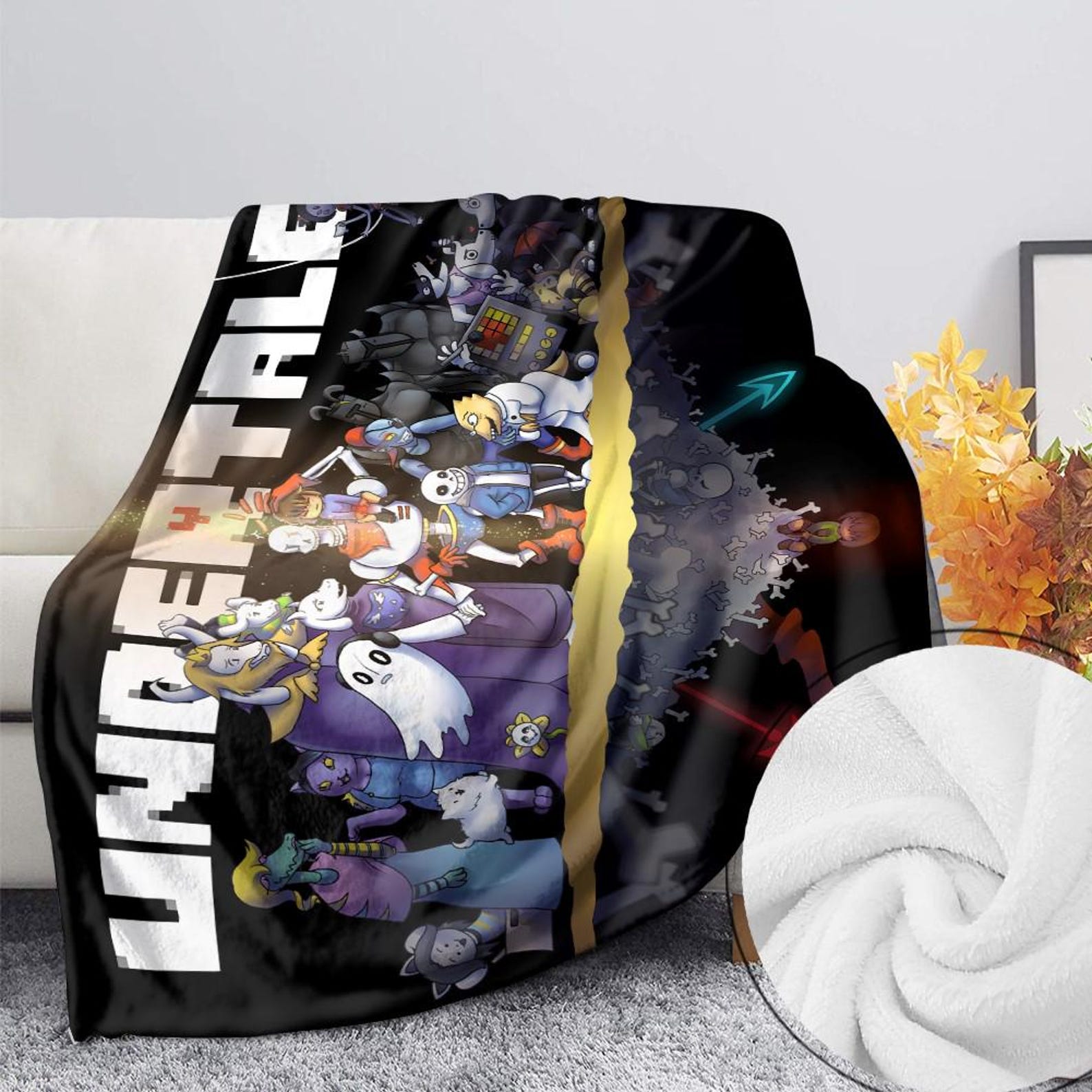 Undertale Blanket, Papyrus, Sans, Characters Fleece Throw, Home Decor ...