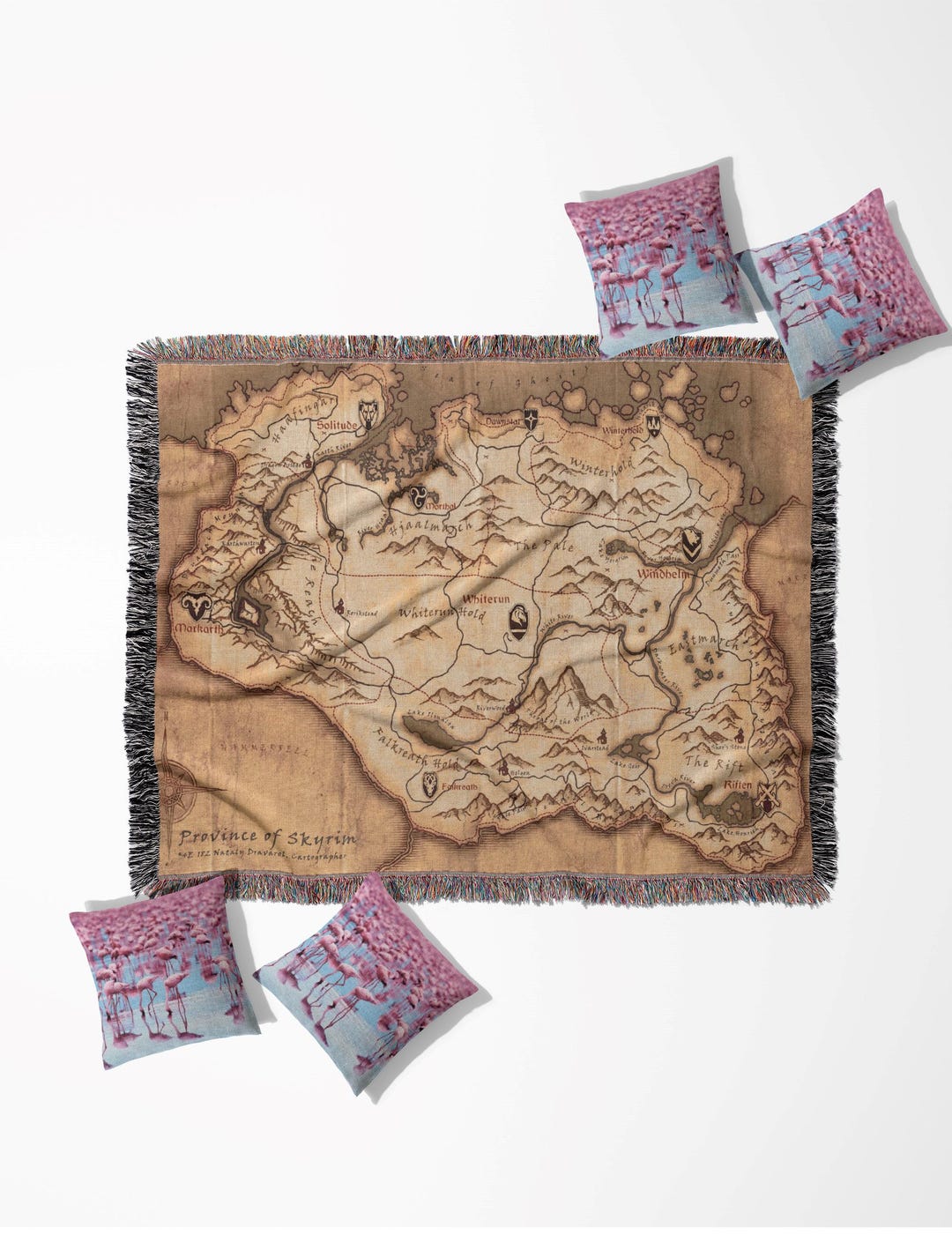 Skyrim Map Woven Blanket, Scene Wall Tapestry, Throw - Etsy