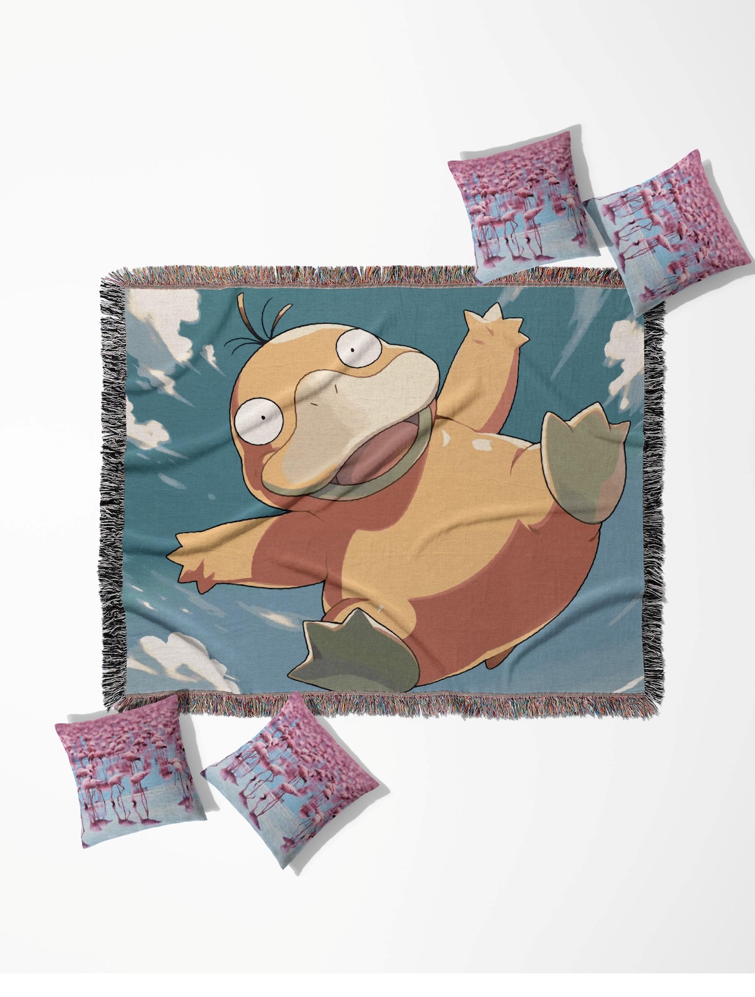 Pokemon - Psyduck Woven Blanket, Wall Tapestry, Throw - Etsy