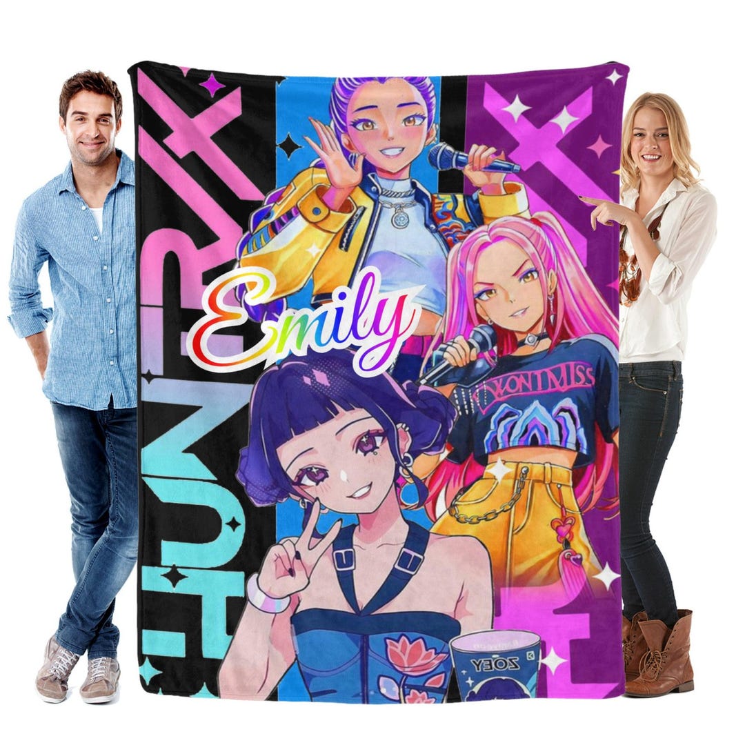 Personalized Cozy K Pop Demon Hunters Blanket ,flannel Kids Name ...