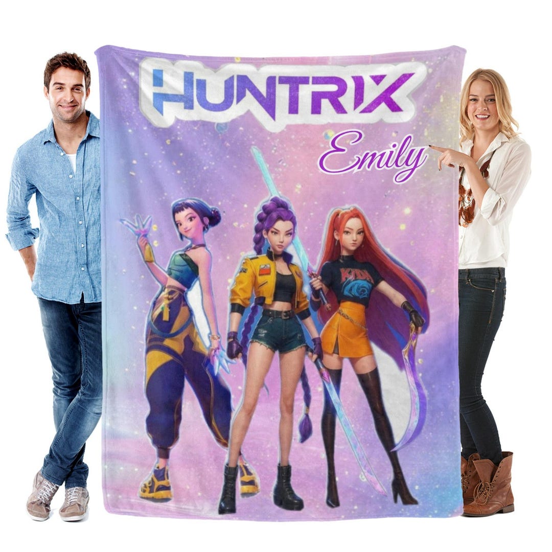 Personalized Cozy K Pop Demon Hunters Blanket ,flannel Kids Name ...