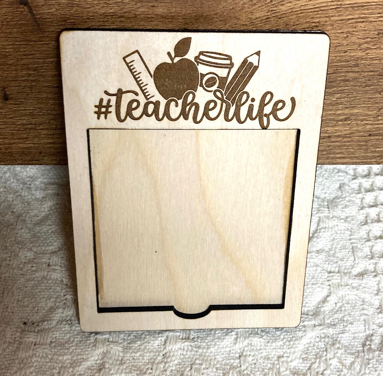 Wood Teacher Post-it Note Holder Personalized/engraved - Etsy