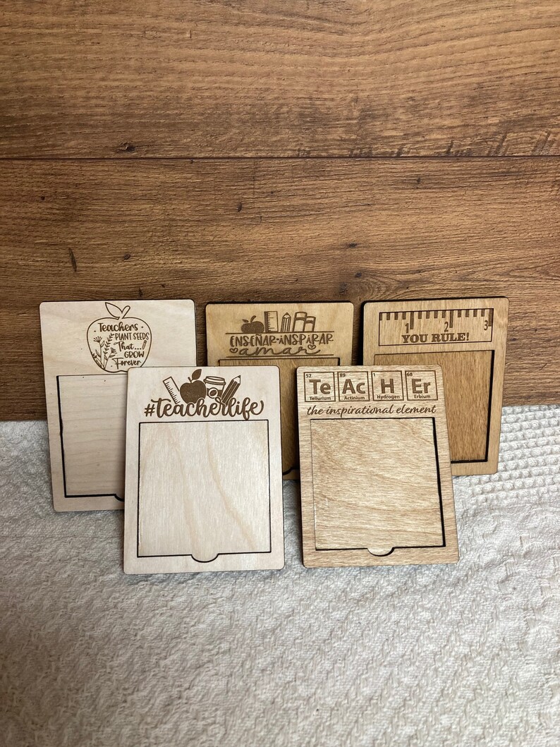 Wood Teacher Post-it Note Holder Personalized/engraved - Etsy
