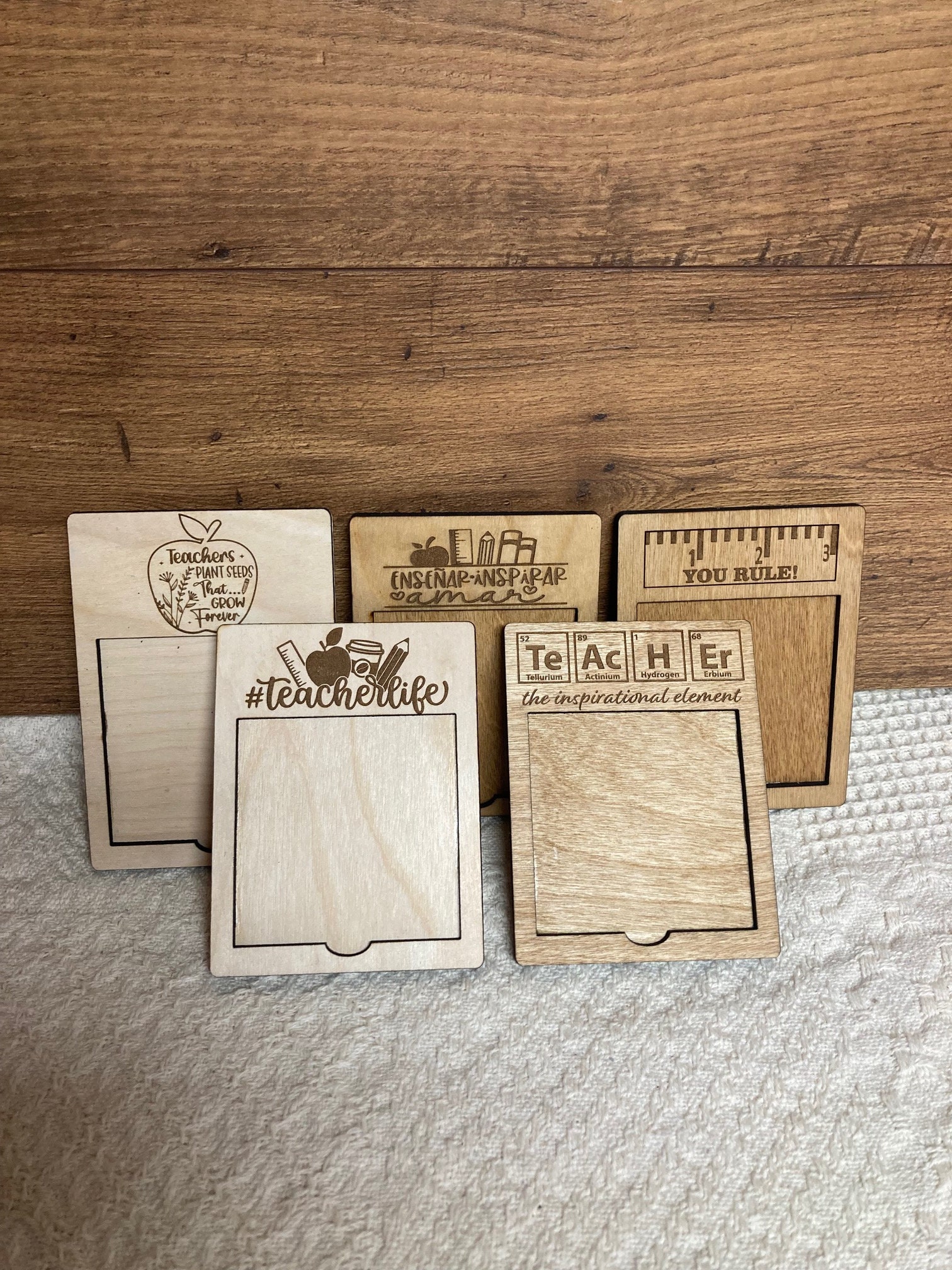 Wood Teacher Post-it Note Holder Personalized/engraved - Etsy