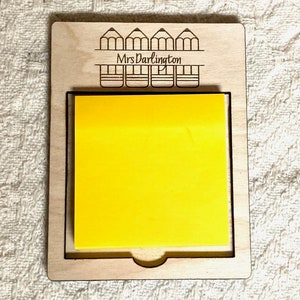 Wood Teacher Post-it Note Holder Personalized/engraved - Etsy