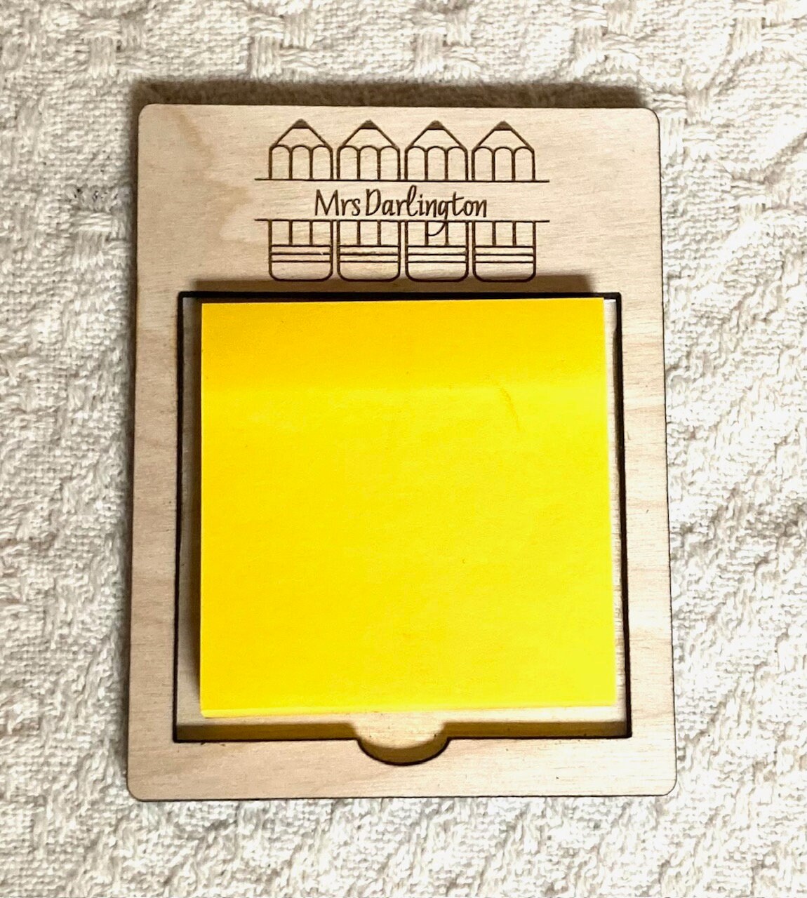 Wood Teacher Post-it Note Holder Personalized/engraved - Etsy