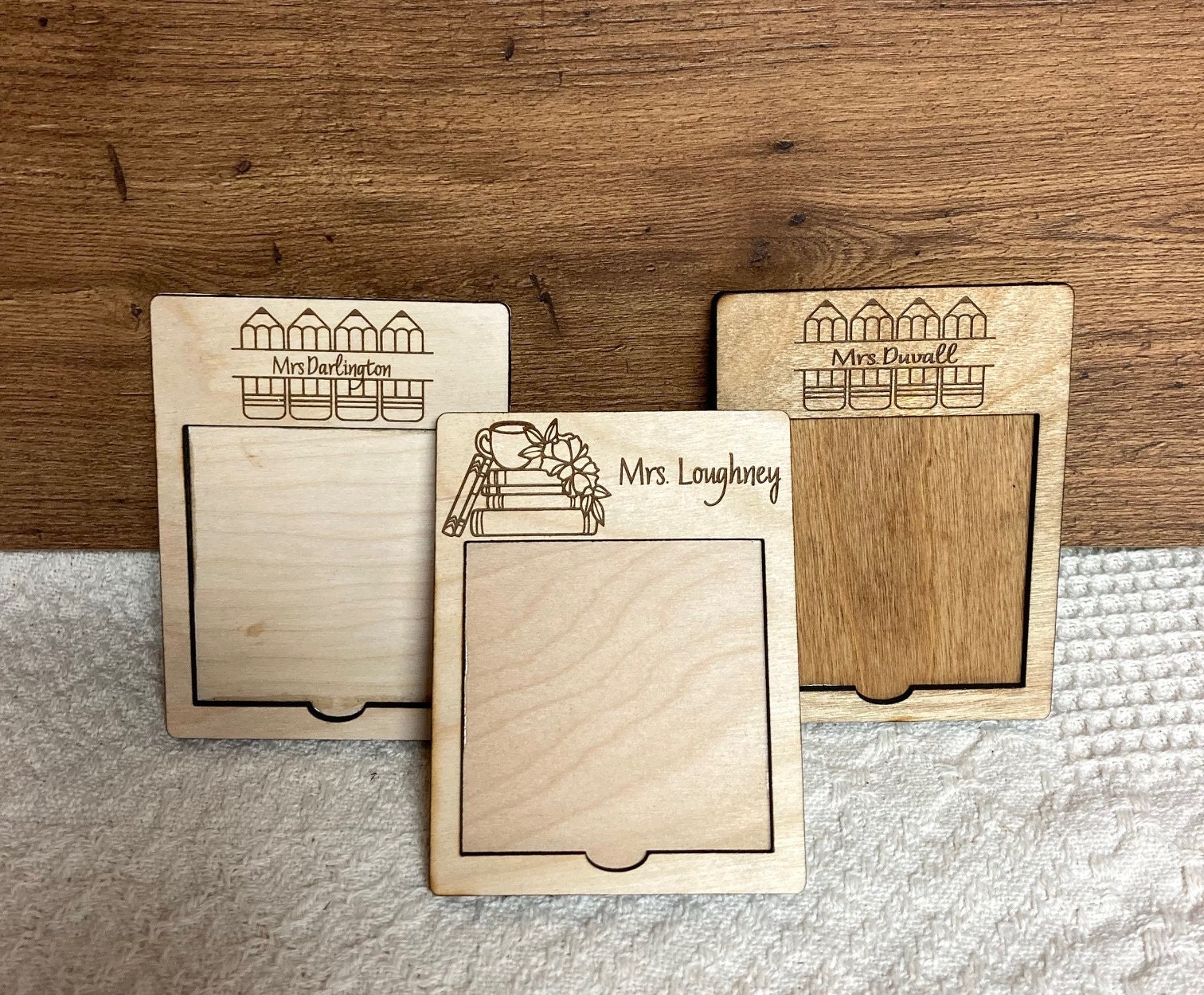 Wood Teacher Post-it Note Holder Personalized/engraved - Etsy