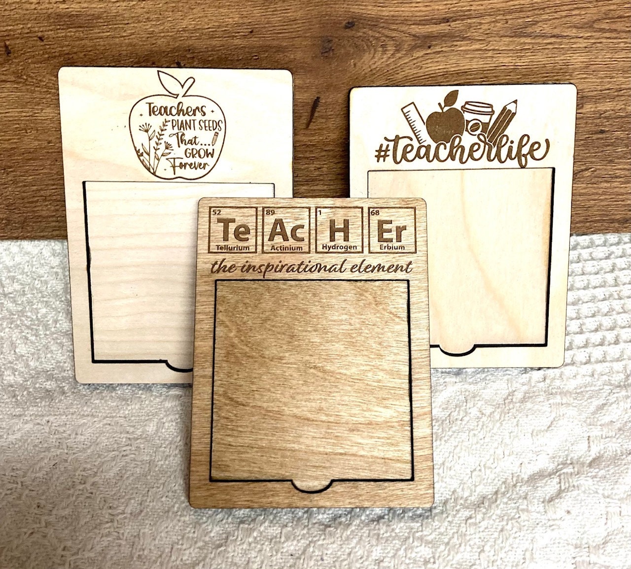 Wood Teacher Post-it Note Holder Personalized/engraved - Etsy