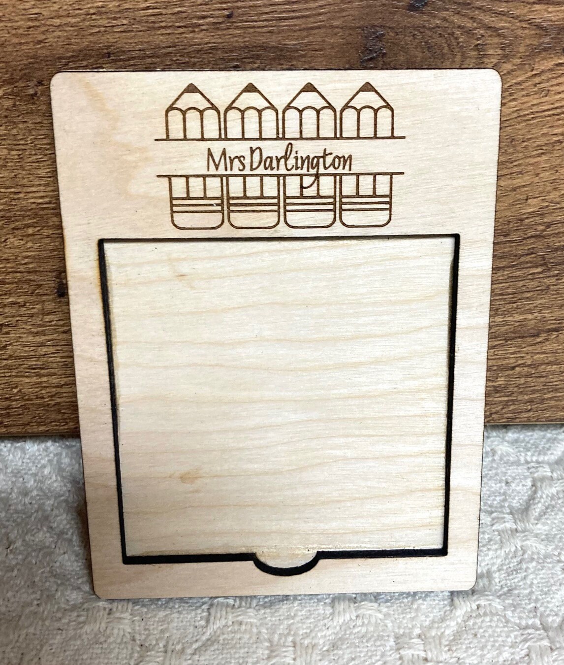 Wood Teacher Post-it Note Holder Personalized/engraved - Etsy