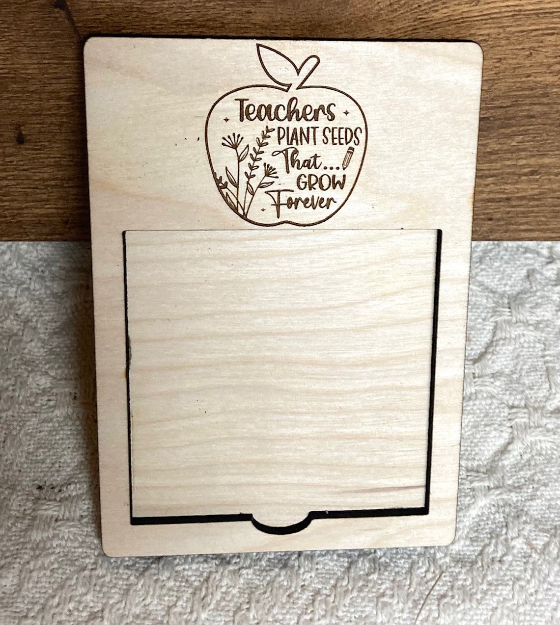 Wood Teacher Post-it Note Holder Personalized/engraved - Etsy