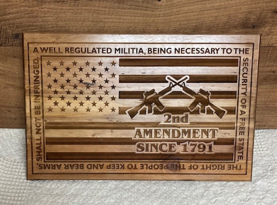 2nd Amendment Wood Flag Sign - Etsy