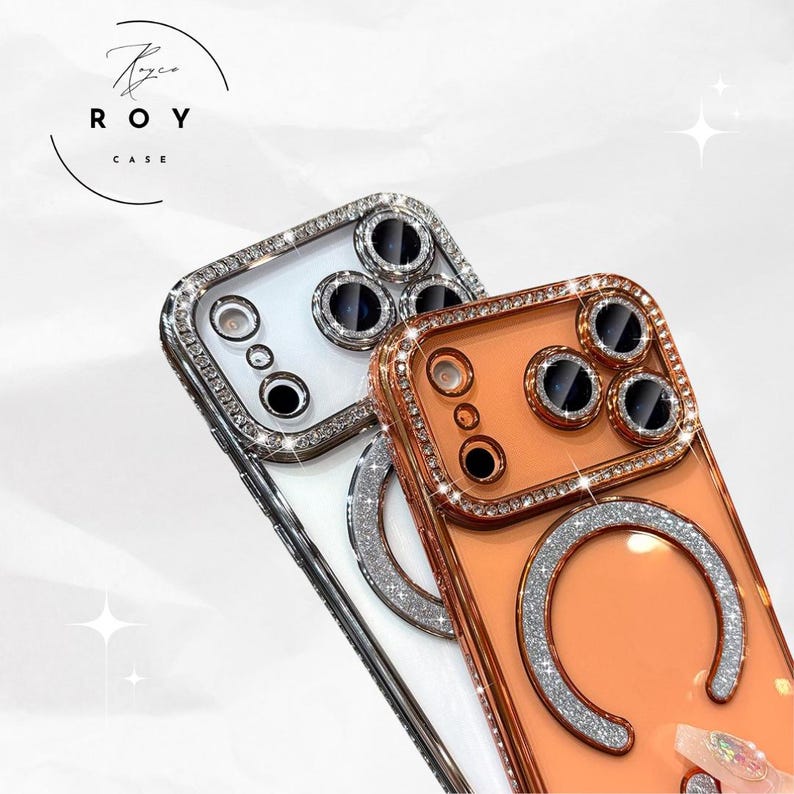 Glitter Magnetic Clear Case Phone for iPhone iPhone 17 Air 16 Pro Max ...
