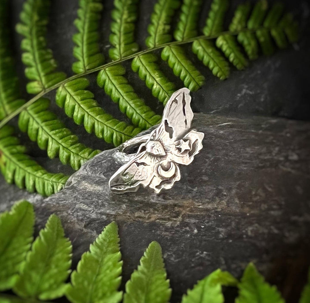 Moth Ring, ‘lydia’, Sterling Silver Moth, Butterfly Ring, Moon, Star ...