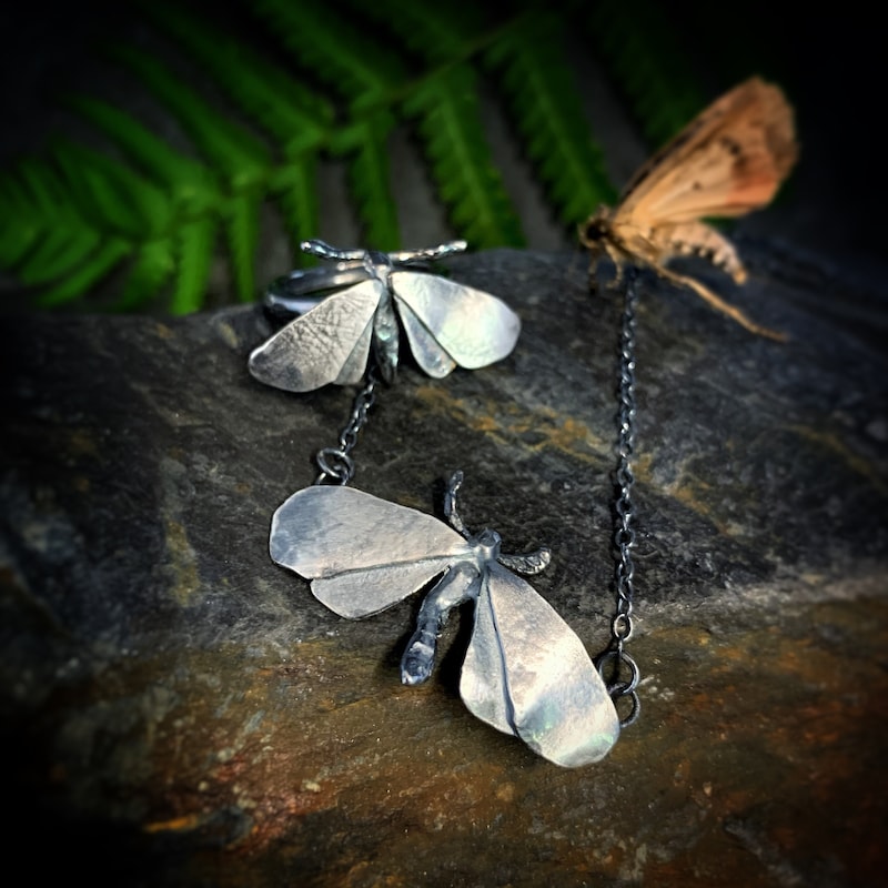 Moth Necklace - Etsy