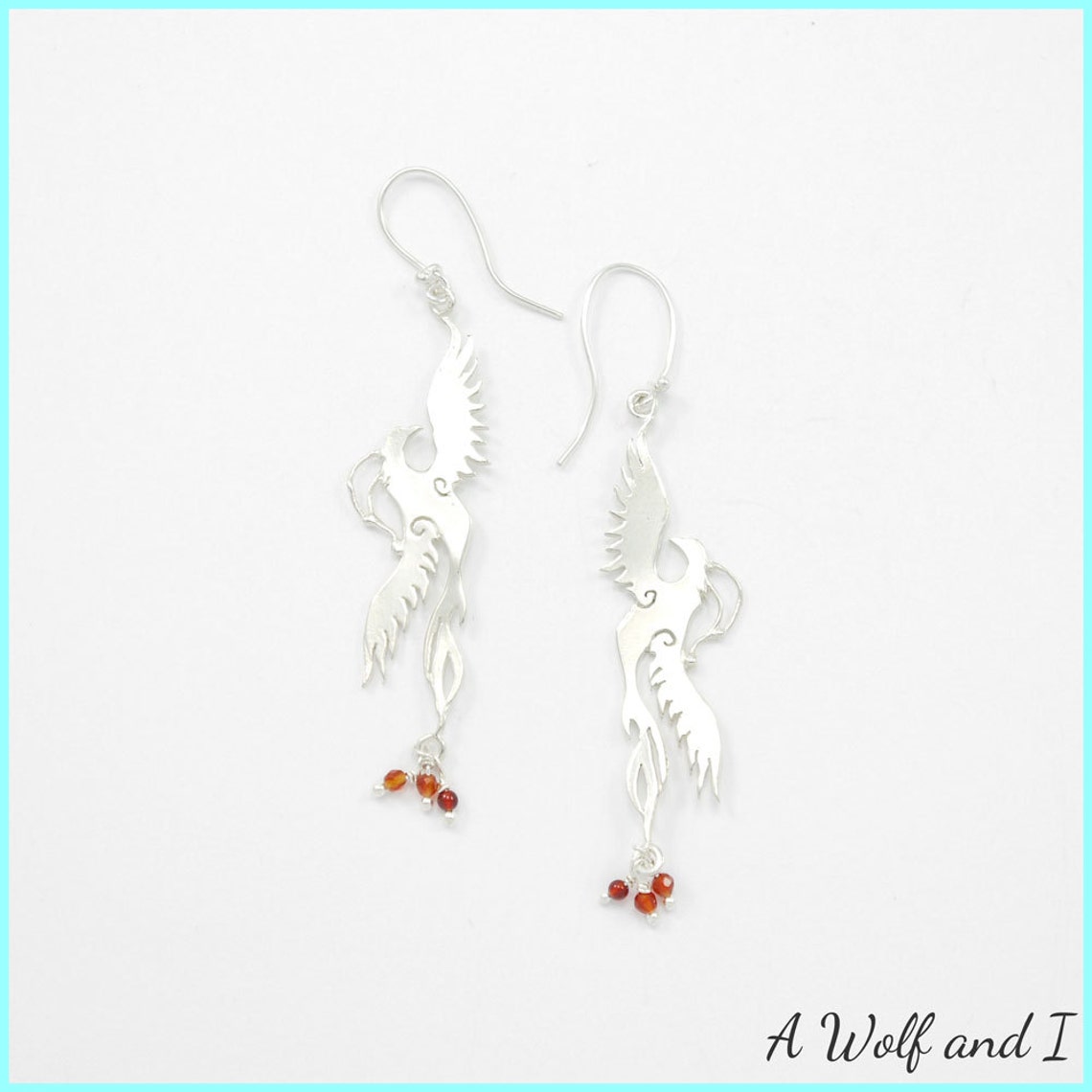 Firebird Phoenix Earrings With Carnelian Sterling Silver - Etsy