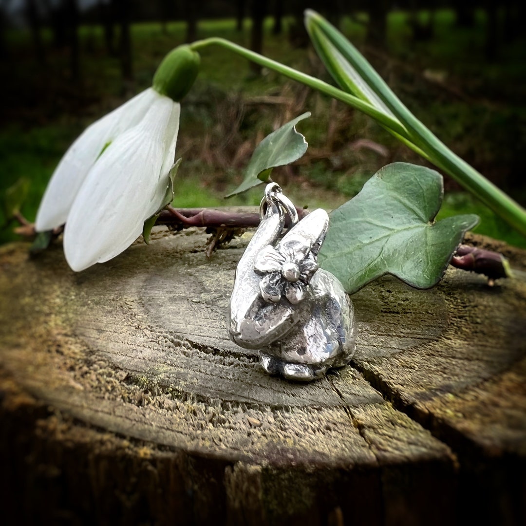 Bunny Charm Marigold, Rabbit Charm, Rabbit Pendant, Rabbit Necklace ...