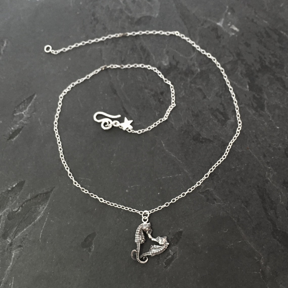 Little Pygmy Seahorse Heart Necklace Valentine Love - Etsy