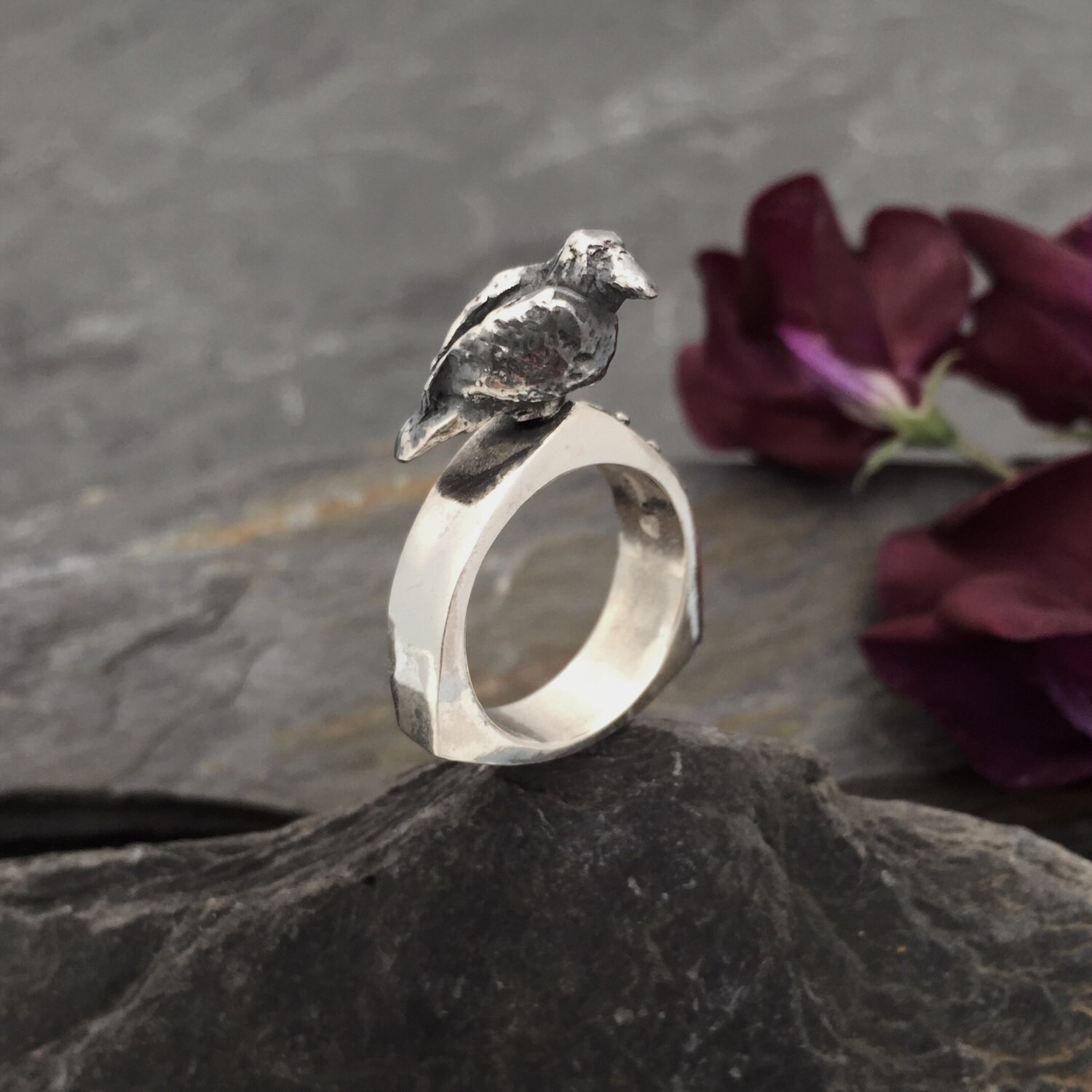 Crow Ring 'Martha' sterling silver ring | Etsy