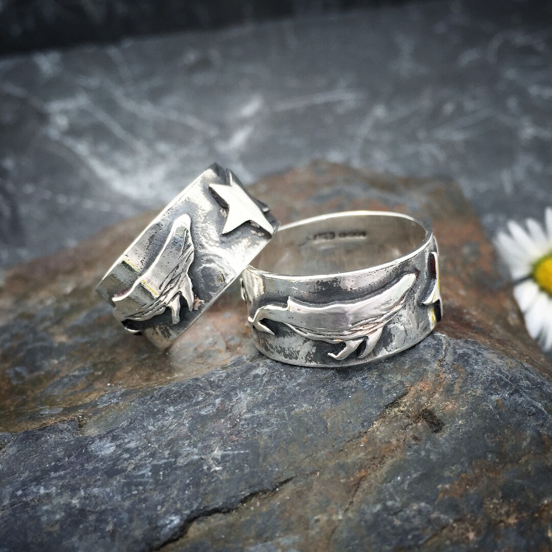 Silver Whale Ring, Stars, Humpback Whale, Whales, Handmade Sterling ...
